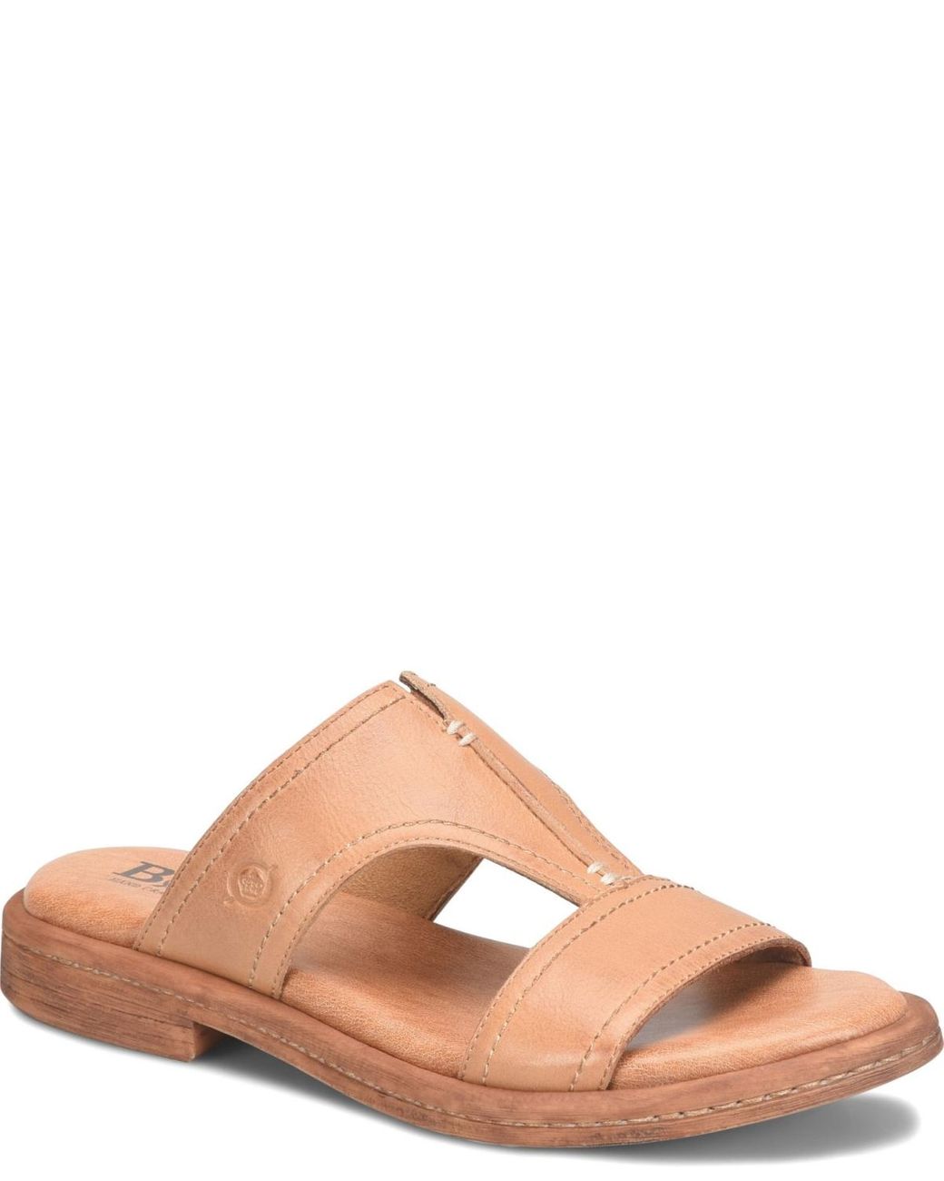 Born Remo Round Toe Flat Sandals in Brown | Lyst