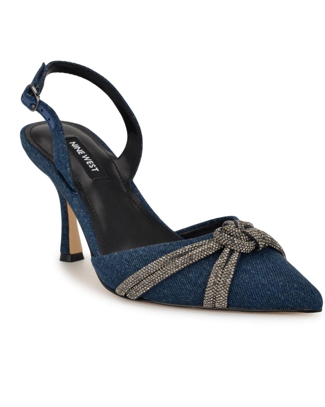 Nine West Deby Embellished Slingback Stiletto Pumps in Blue | Lyst