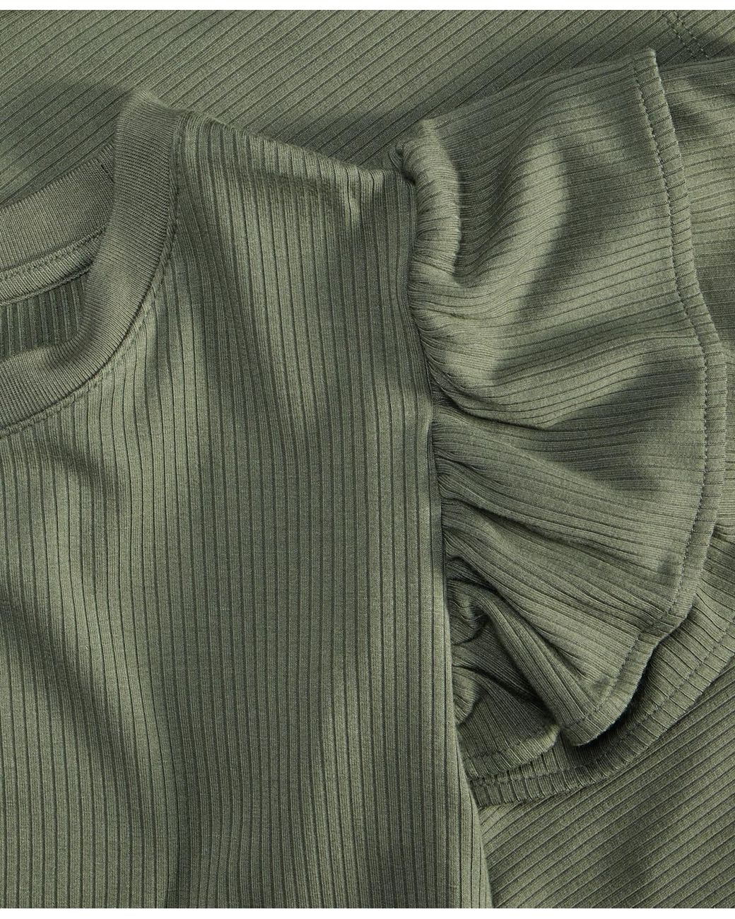 On 34th Flutter-sleeve Ribbed Top in Blue | Lyst