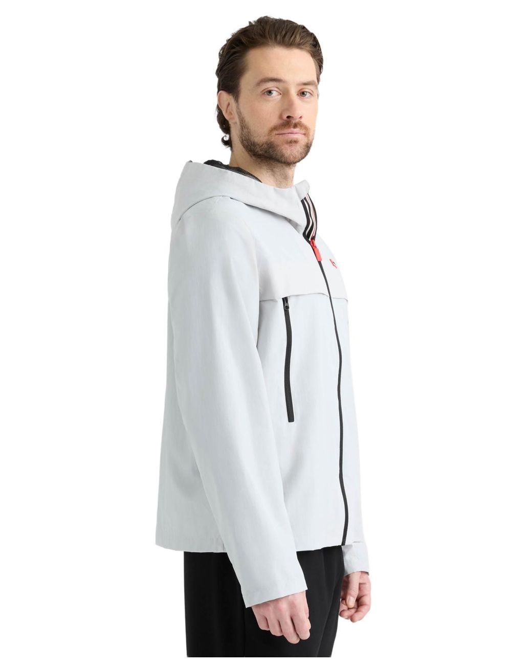 HUNTER Miles Seam Sealed Shell Hooded Jacket in White for Men | Lyst