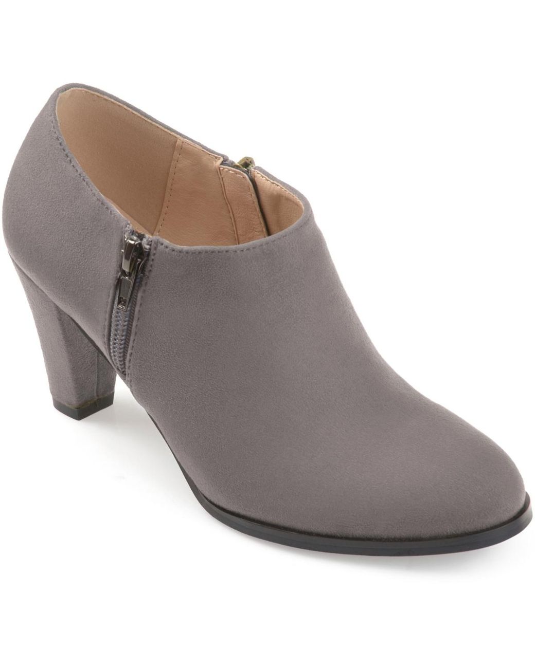 Journee Collection Sanzi Round Toe Heeled Shooties in Gray | Lyst