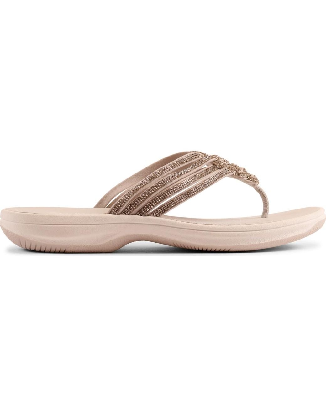 Clarks Breeze Gem Flip Flop Flats in White | Lyst