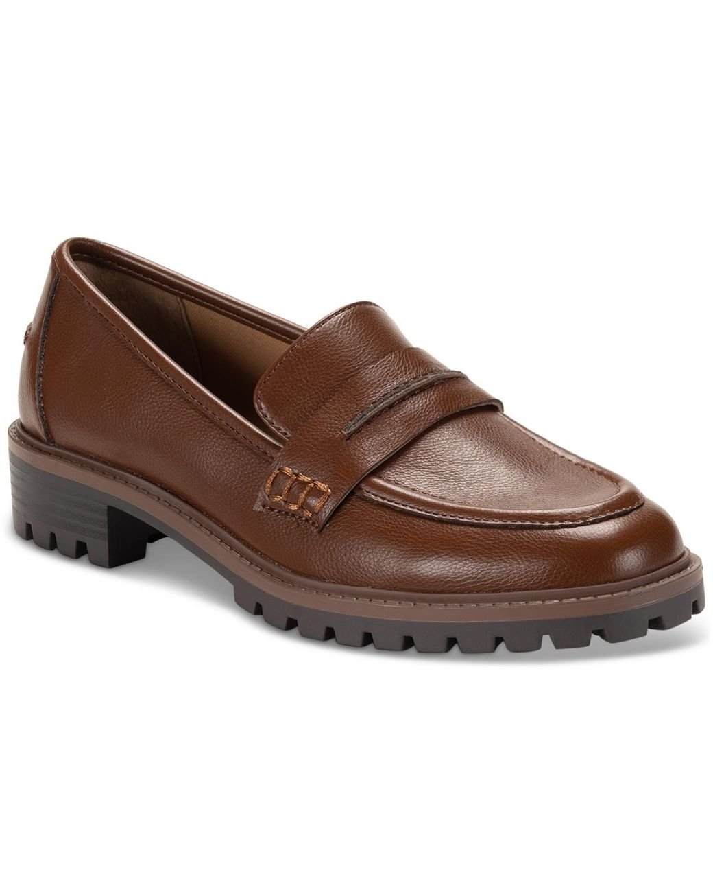 Style & Co. Wandaa Slip-on Lug Loafer Flats in Brown | Lyst