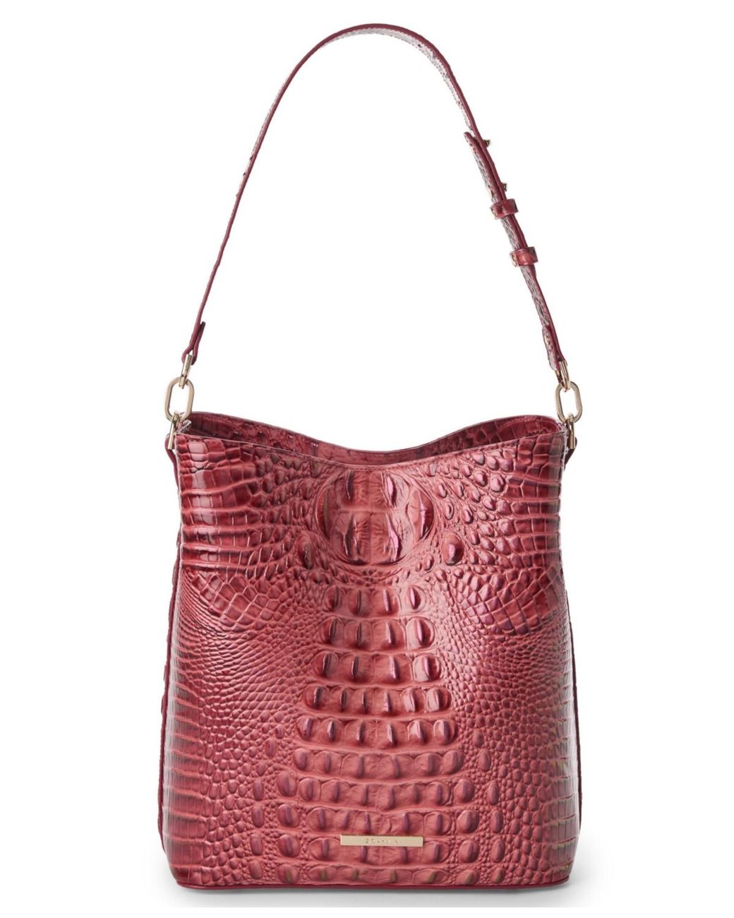 Brahmin Celina Leather Bucket Bag in Red | Lyst