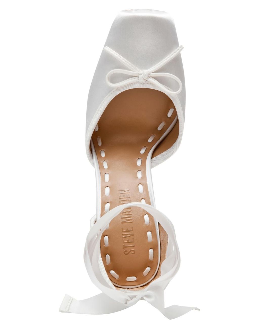 Steve Madden Larina Lace-up High-heel Ballet Pumps in White | Lyst