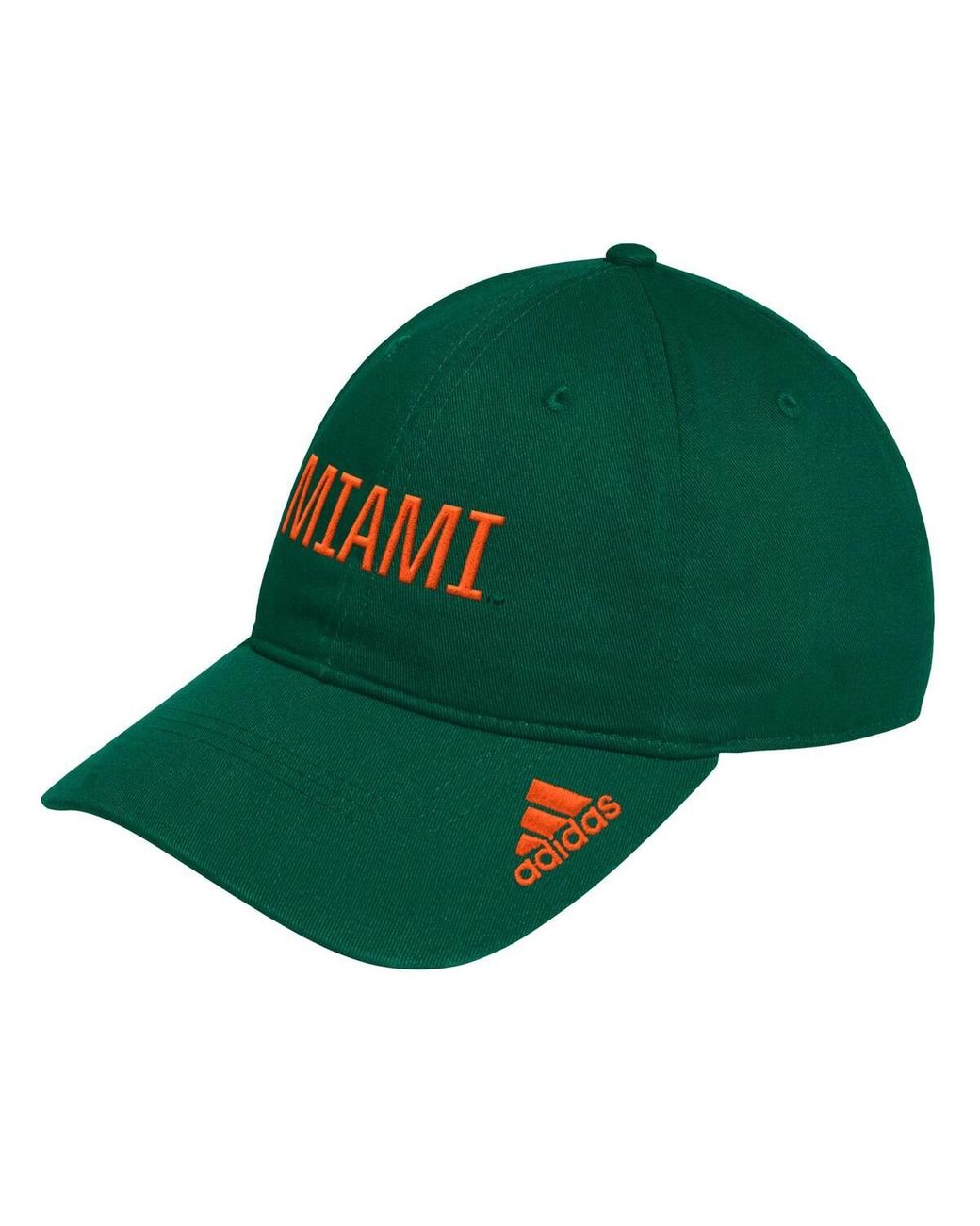 adidas Miami Hurricanes Locker Room Wordmark Slouch Adjustable Hat in ...