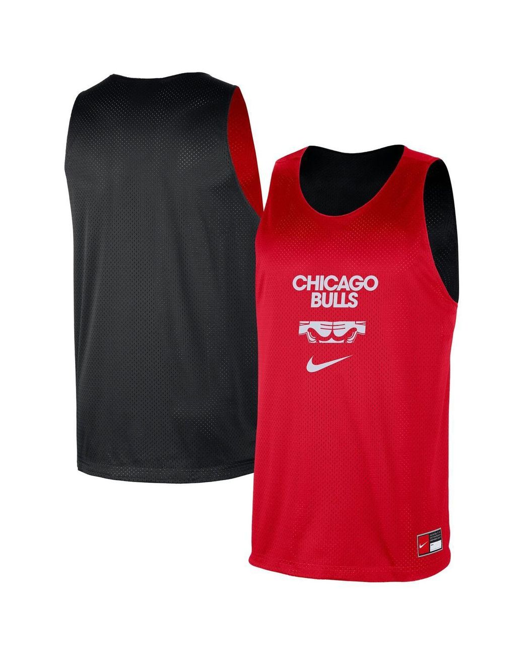 Nike Red/black Chicago Bullsâ Courtside Reversible Mesh Practice Jersey ...
