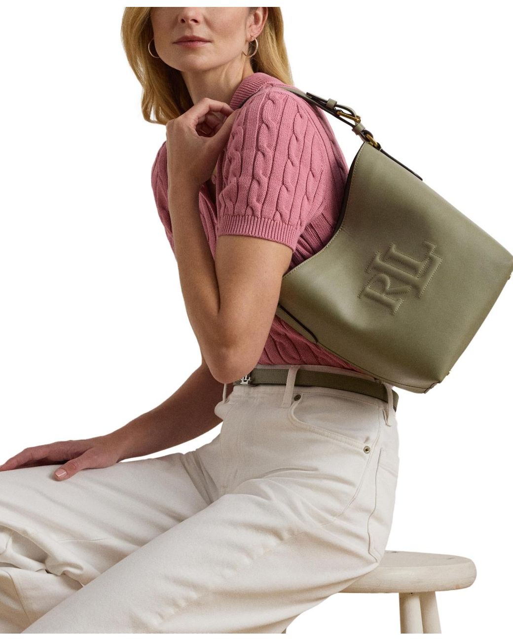 Ralph Lauren Leather Medium Witley Bucket Bag in Brown | Lyst