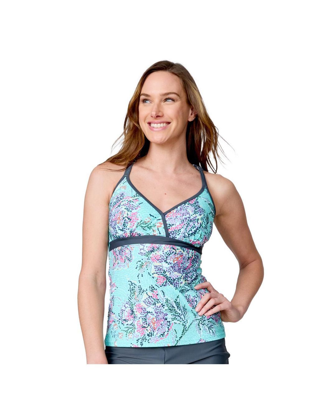 Free Country Macrame Back Tankini Top in Blue | Lyst