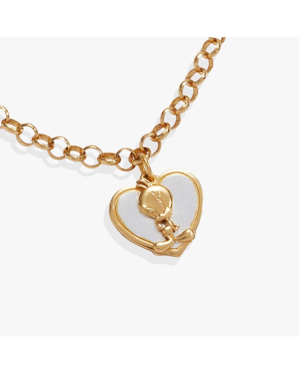 ALEX AND ANI Looney Tunes Tweety Heart Bracelet in Metallic | Lyst