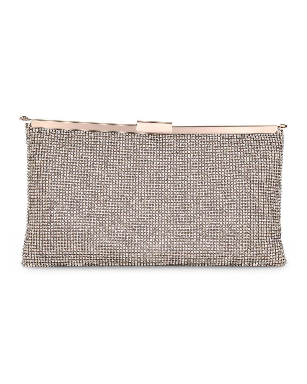 Badgley Mischka Woman's Kendry Micro Crystal Frame Pouch in Gray | Lyst