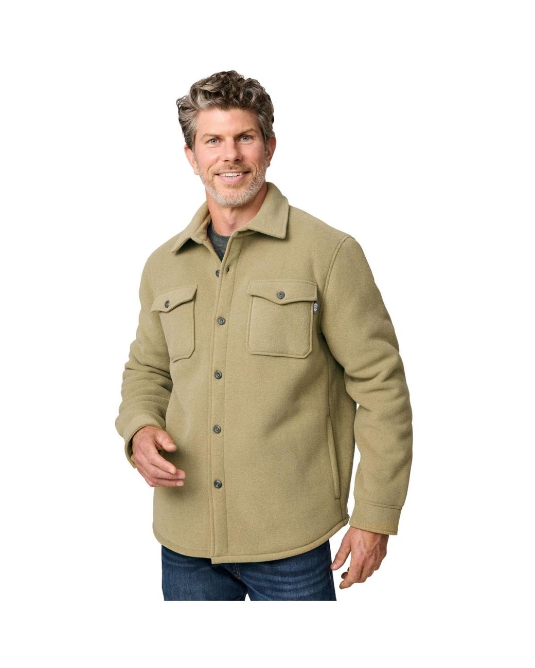 Free Country Sueded Tundra Fleece Shirt Jacket in Gray for Men | Lyst