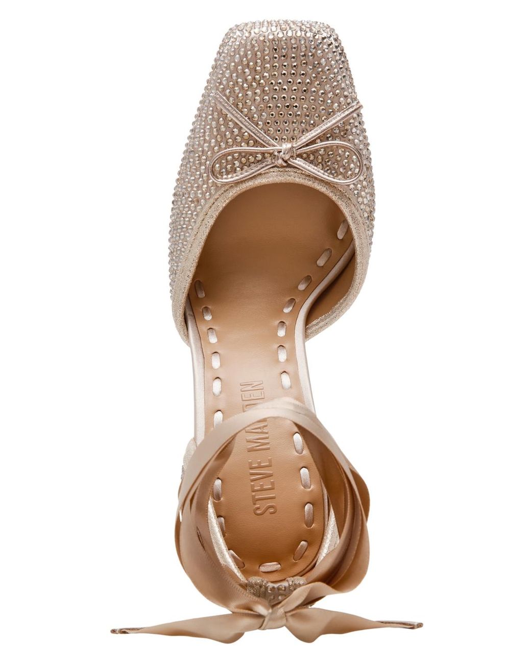 Steve Madden Larina-r Lace-up High-heel Ballet Pumps in Metallic | Lyst