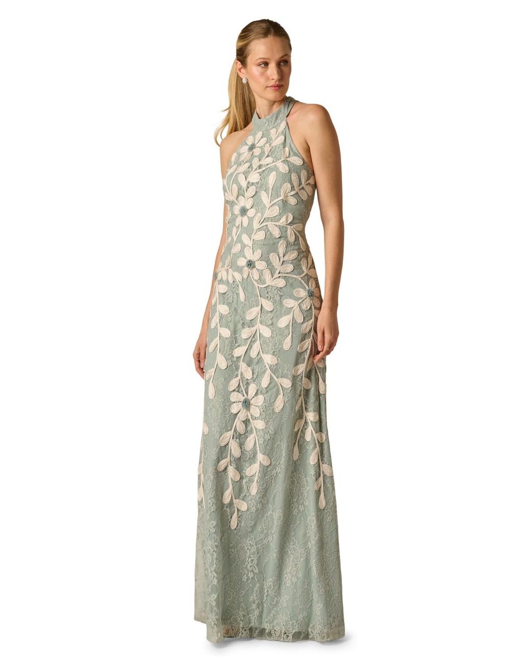Adrianna Papell Soutache Lace Ball Gown in Metallic | Lyst