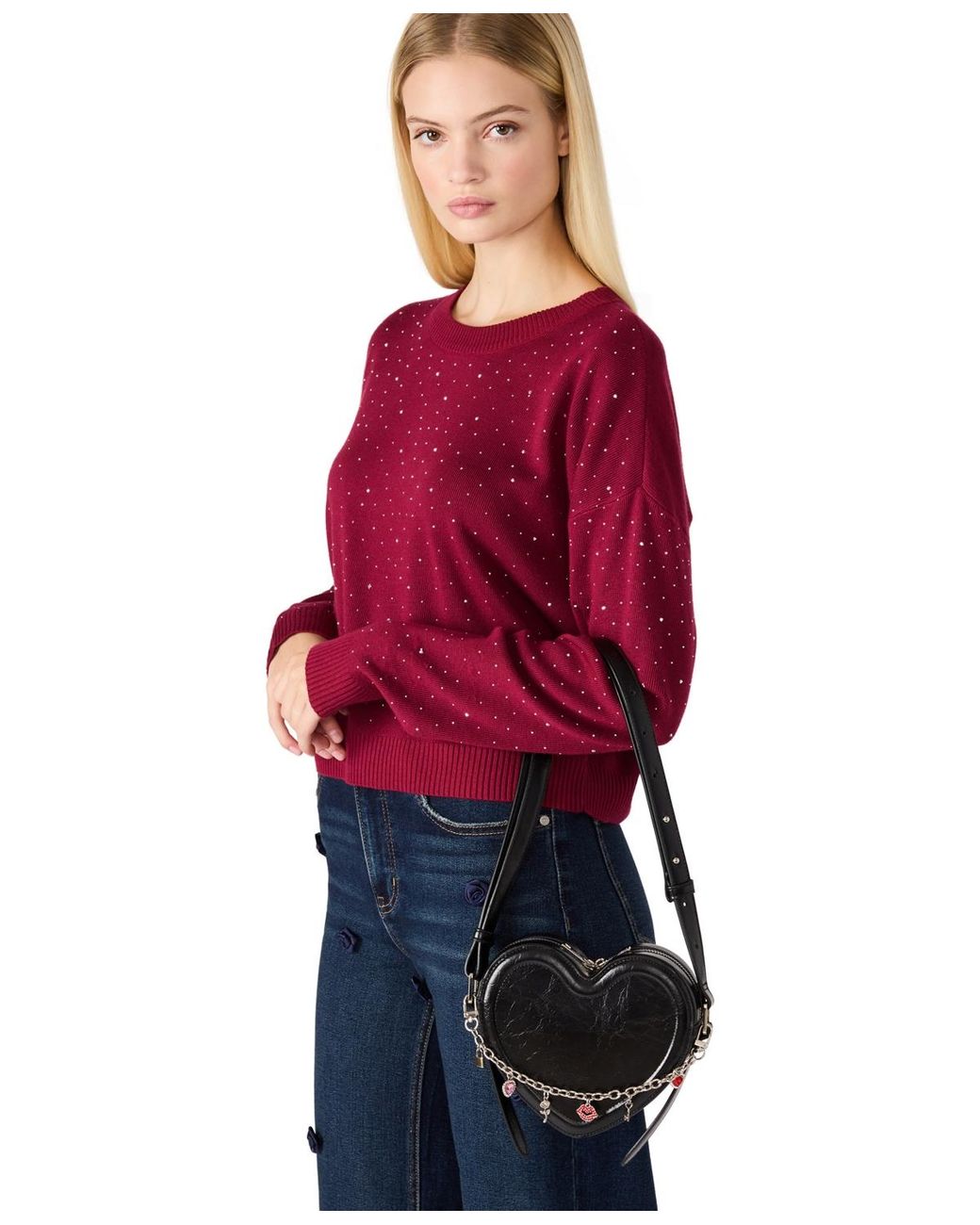 Madden Girl Fran Heart Crossbody Bag in Black | Lyst