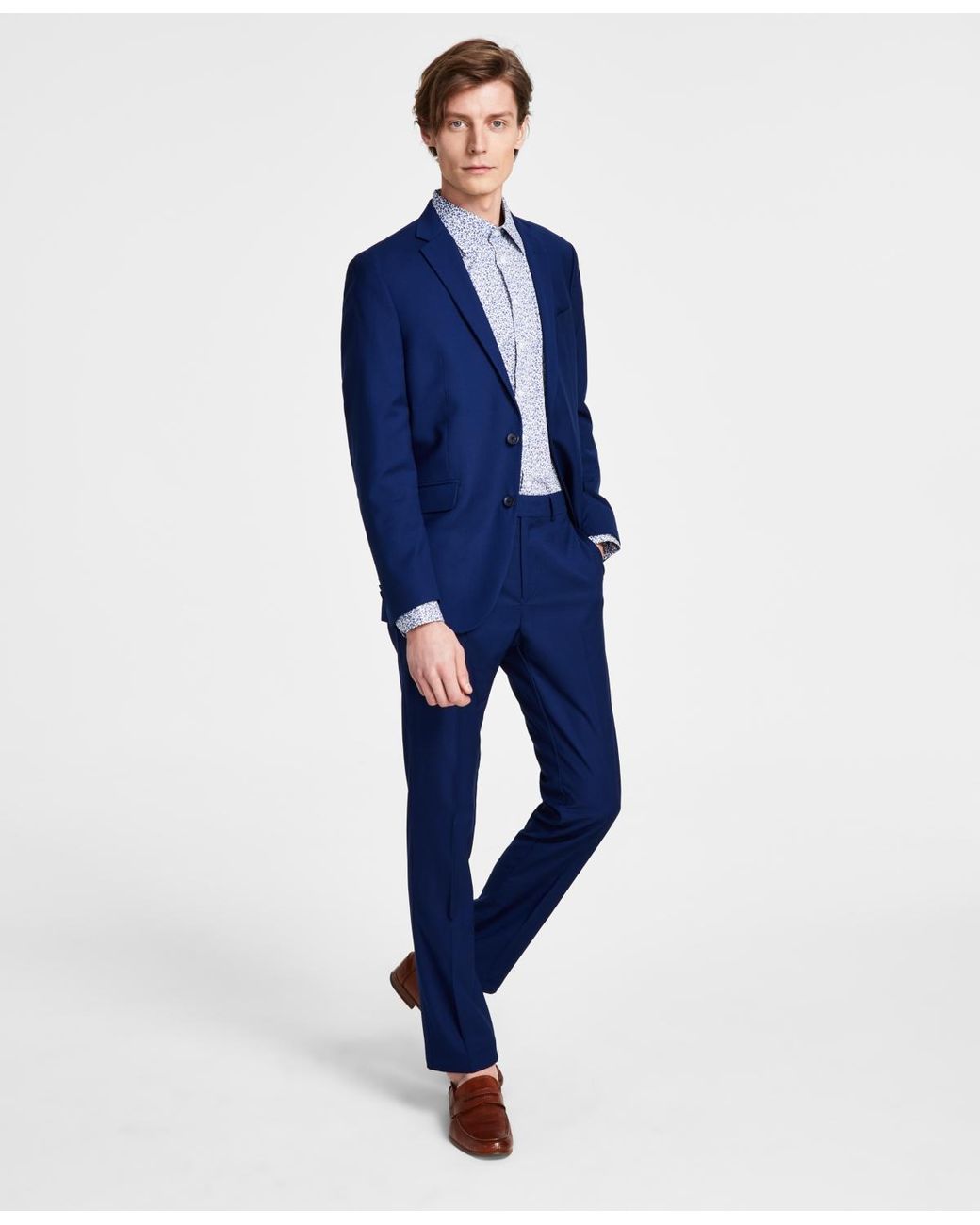Kenneth Cole Ready Flex Slim-fit Suit in Blue for Men | Lyst