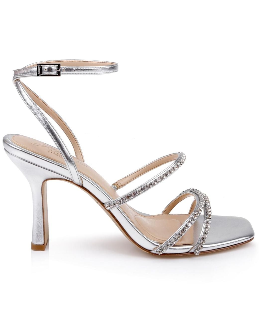 Badgley Mischka Paulette Square Toe Dress Sandals in White | Lyst
