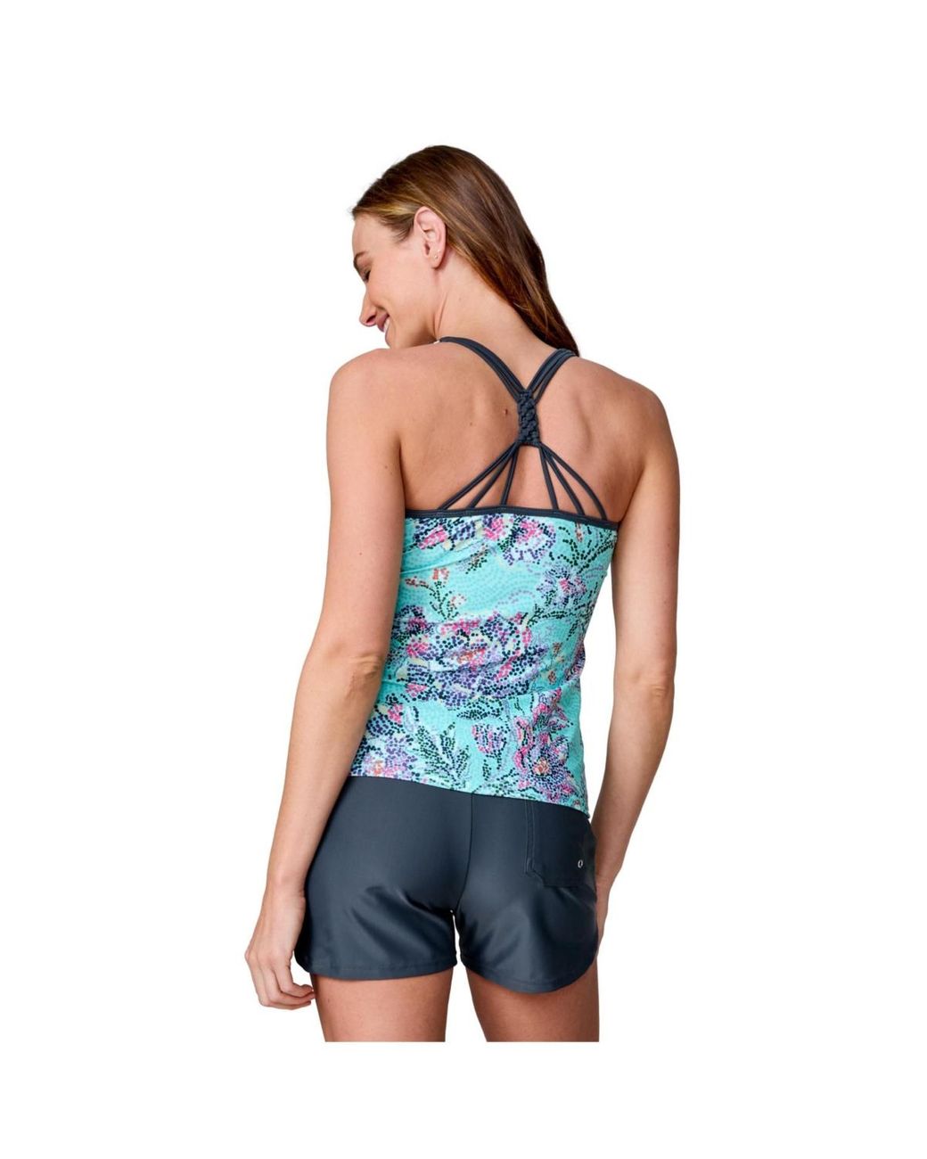 Free Country Macrame Back Tankini Top in Blue | Lyst
