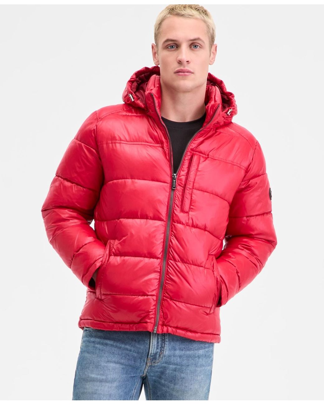 Michael Kors Puffer Jacket in Red for Men | Lyst