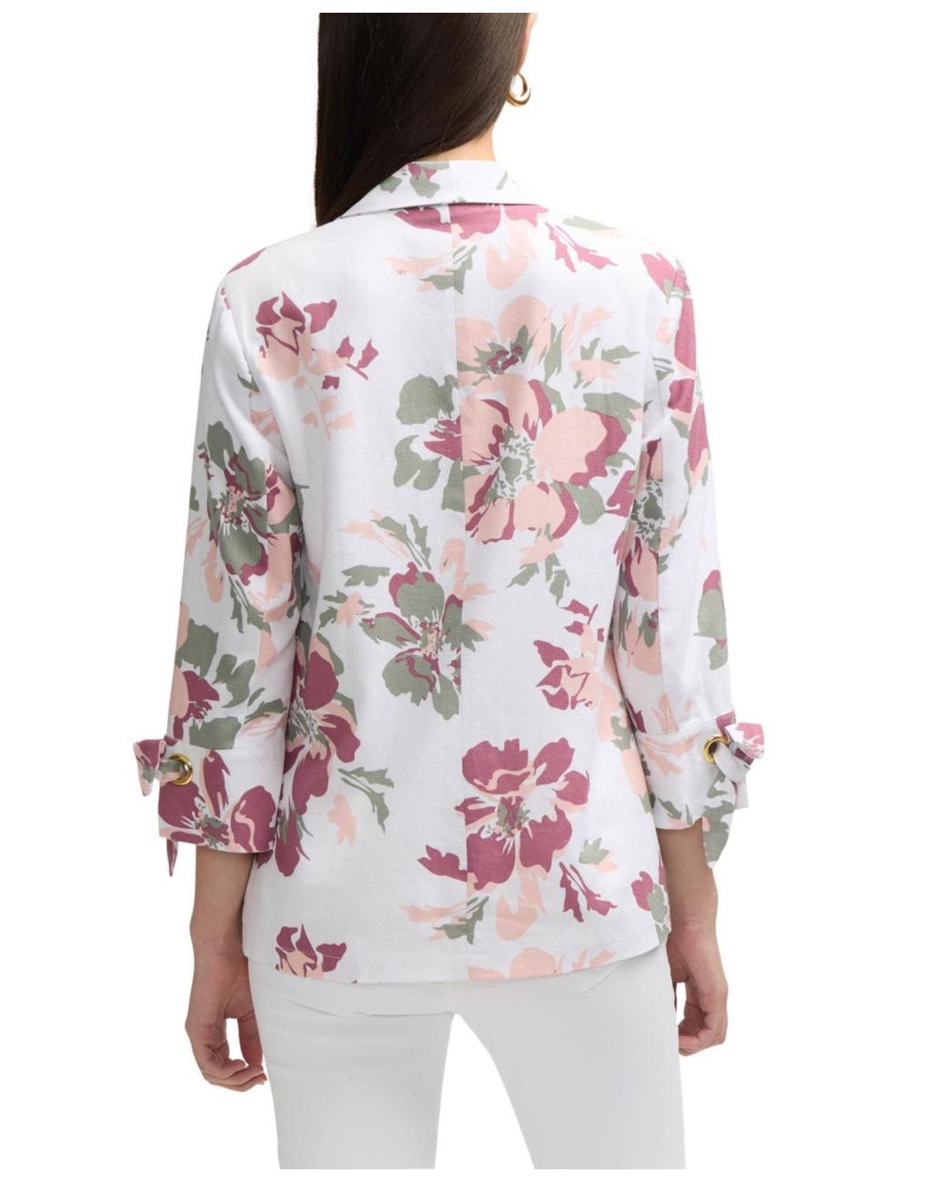 Ellen Tracy Shawl Collar Blazer in White | Lyst