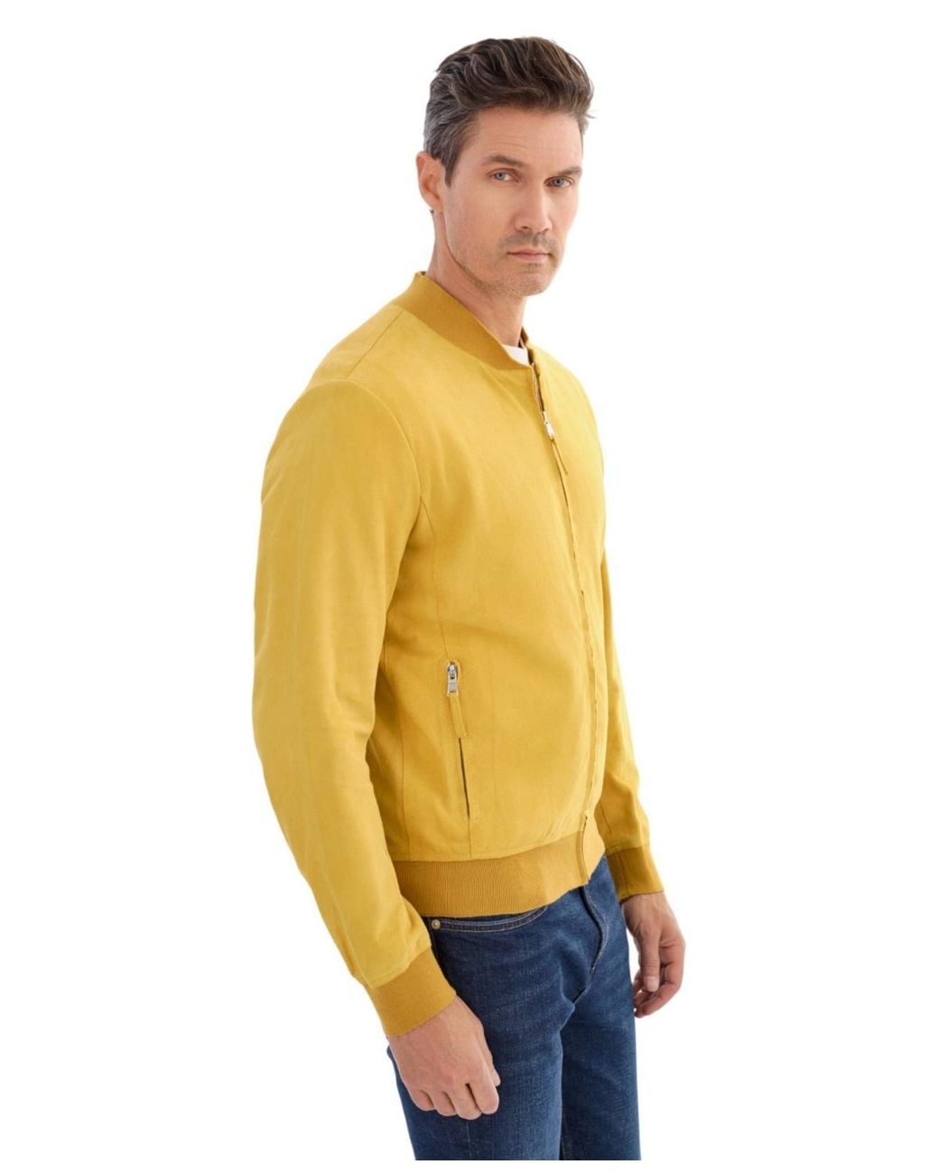 Regency Leathers Daytona Suede Jacket in Yellow for Men | Lyst