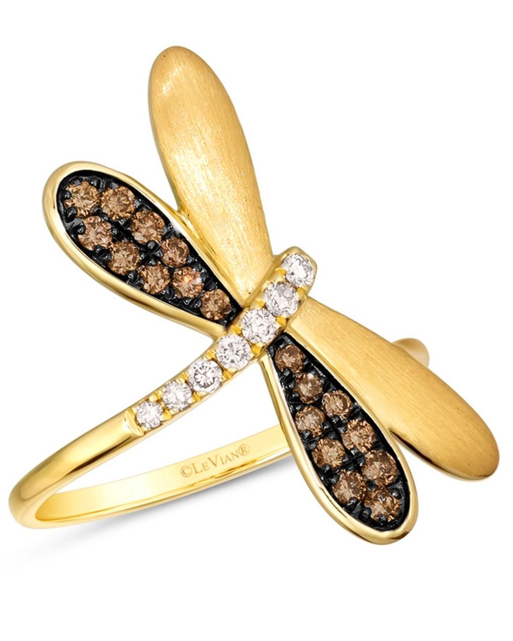 Le Vian Chocolate Diamond & Nude Diamond Dragonfly Ring (1/3 Ct. T.w ...