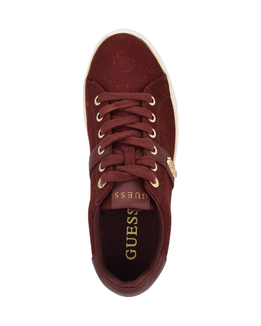 Guess Britz Low Profile Lace-up Sneakers in Red | Lyst