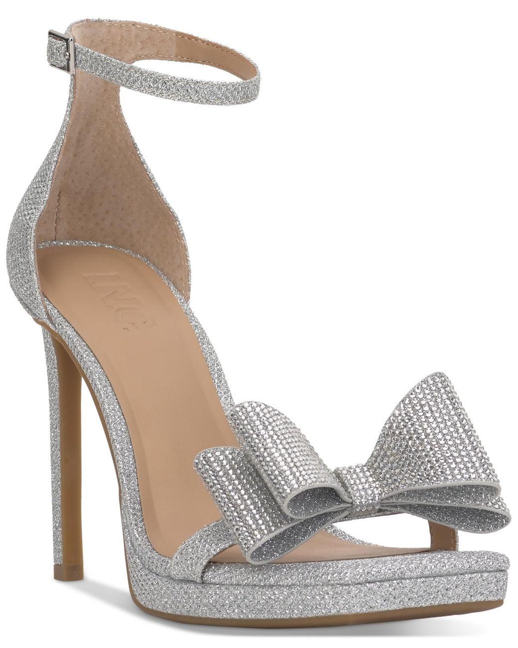 INC International Concepts Ajira Bow Evening Sandals in Metallic | Lyst