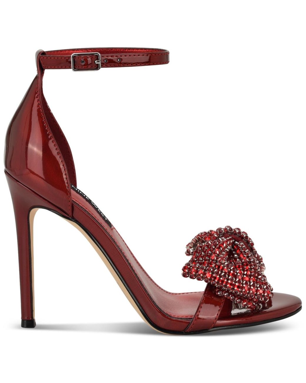 Nine West Tansie Embellished High Stiletto Dress Sandals in Red | Lyst
