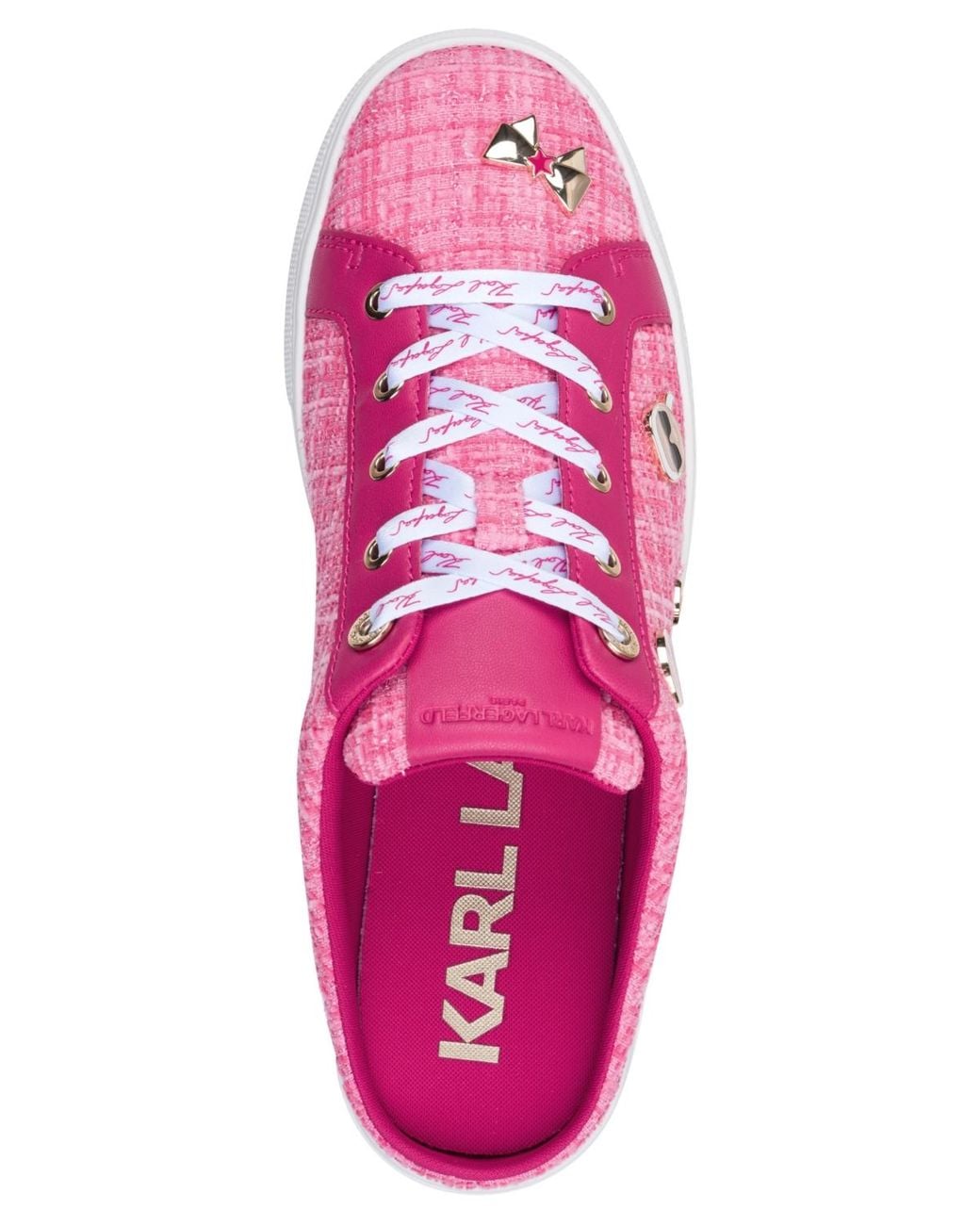 KARL LAGERFELD Paris Cambria Slip On Sneaker Mule With Pins in Pink | Lyst