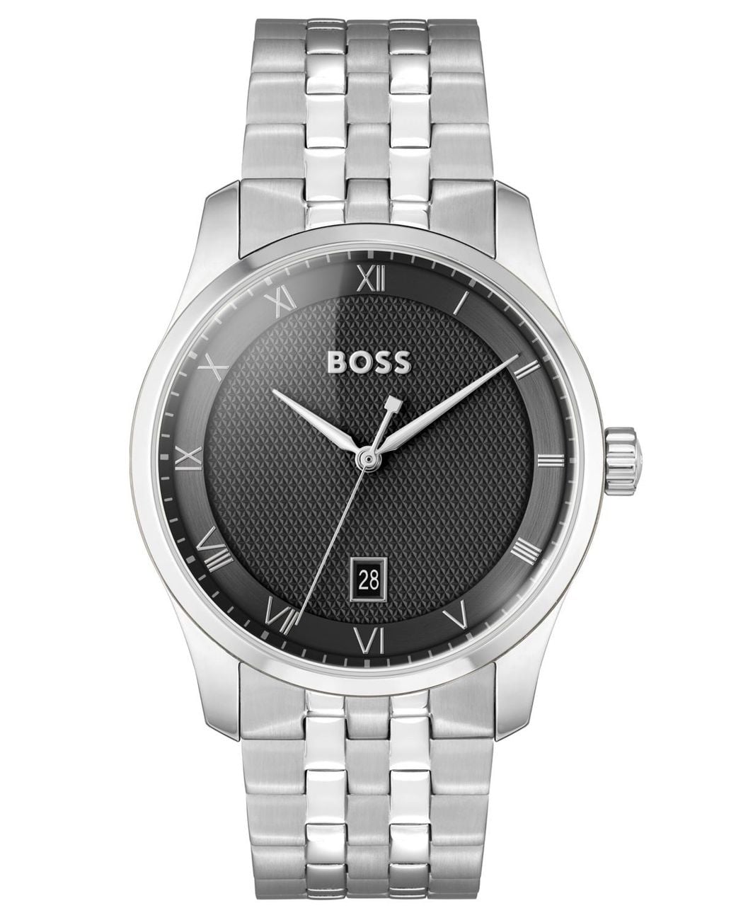 BOSS Principle A Silver Stainless Steel Watch in Gray for Men | Lyst
