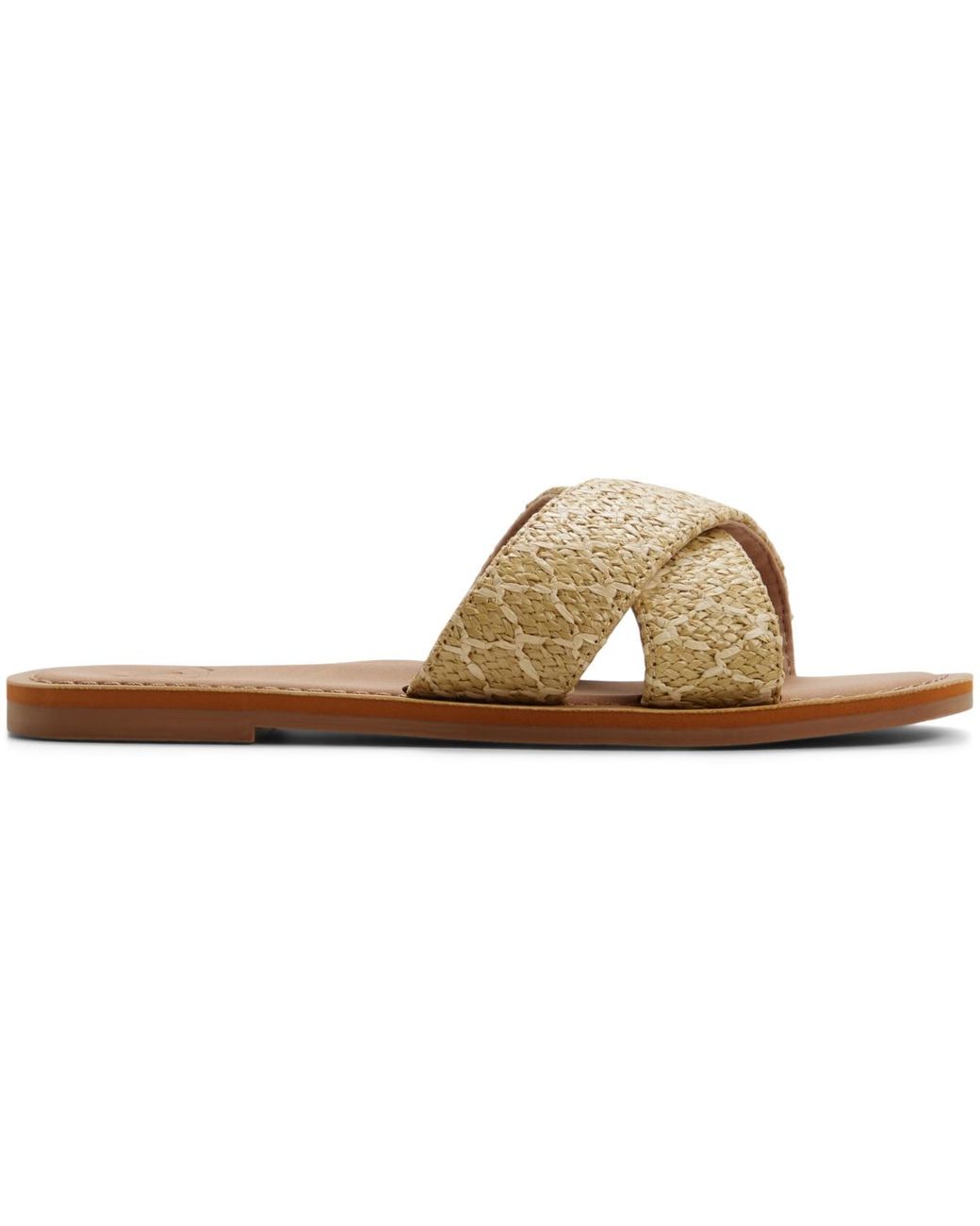 Roxy Andreya Raffia Ladies Slip On Sandals in Brown | Lyst