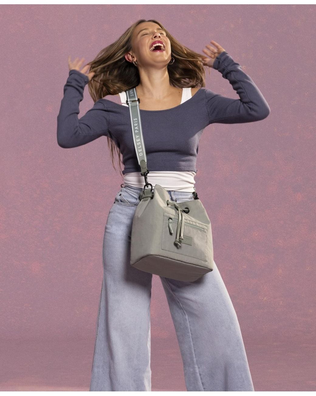 Florence By Mills X Delsey Paris Yours Truly Bucket Bag in Gray | Lyst