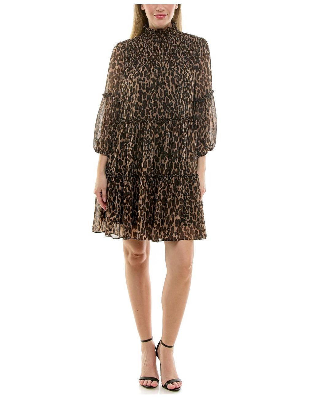 Taylor Mock Neck Tiered A-line Dress | Lyst