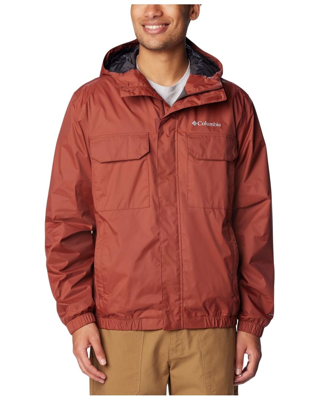 Columbia Lava Canyon Omni-tech Full-zip Hooded Rain Jacket in Red for ...
