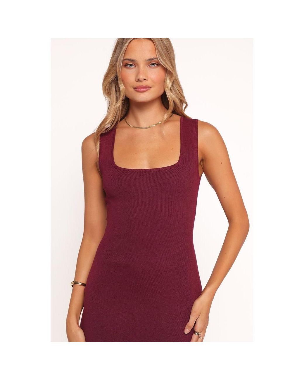 Petal & Pup Brydie Long Sleeve Midi Dress in Red | Lyst
