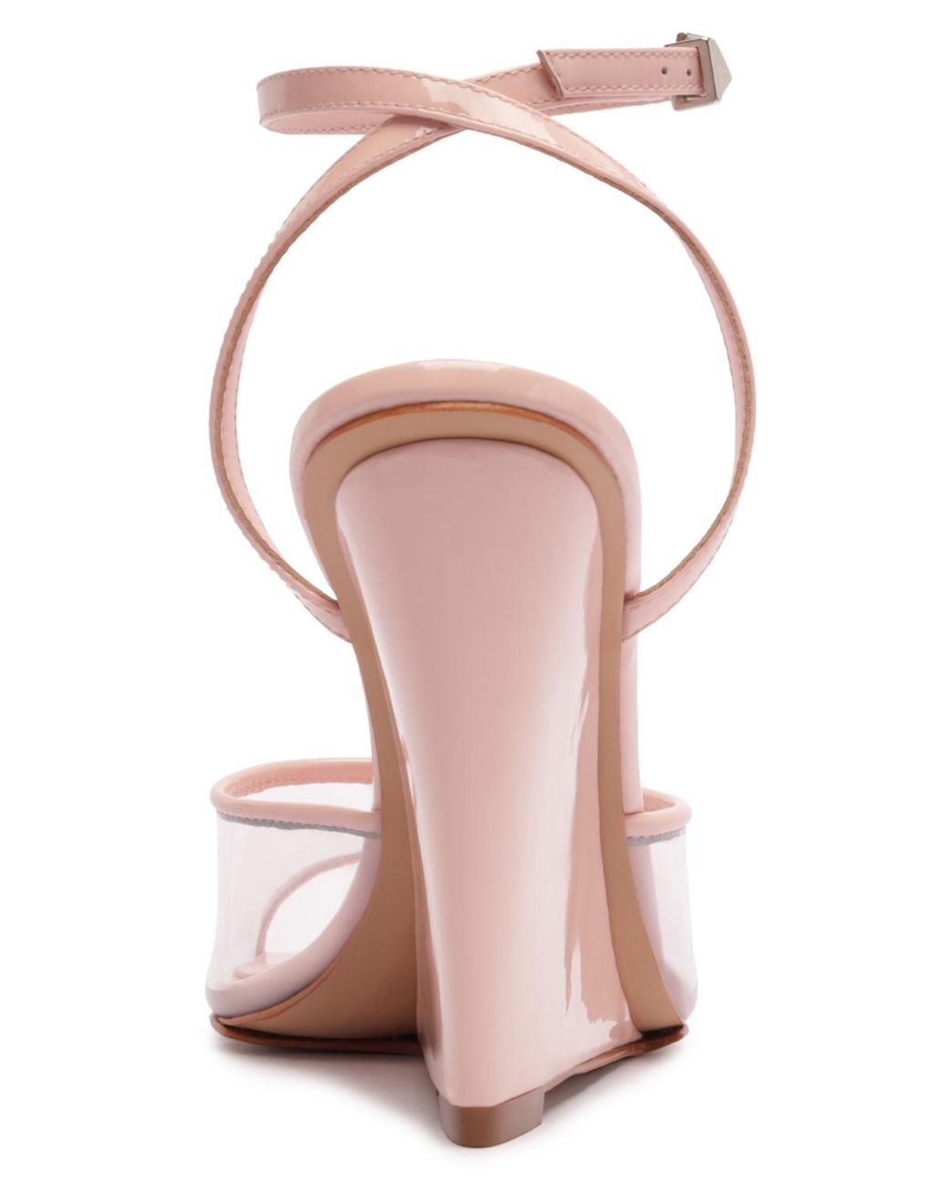 SCHUTZ SHOES Elodie Vinyl Pointed Toe Wedge Sandals in Pink | Lyst