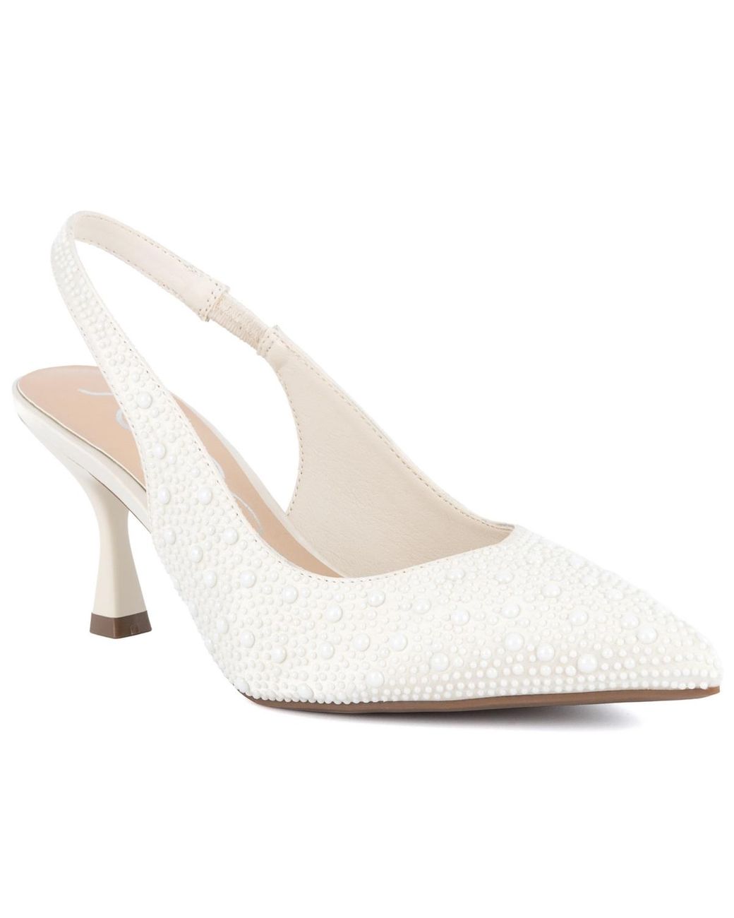Sugar Dazzy Slingback Rhinestone Dress Pumps in White | Lyst