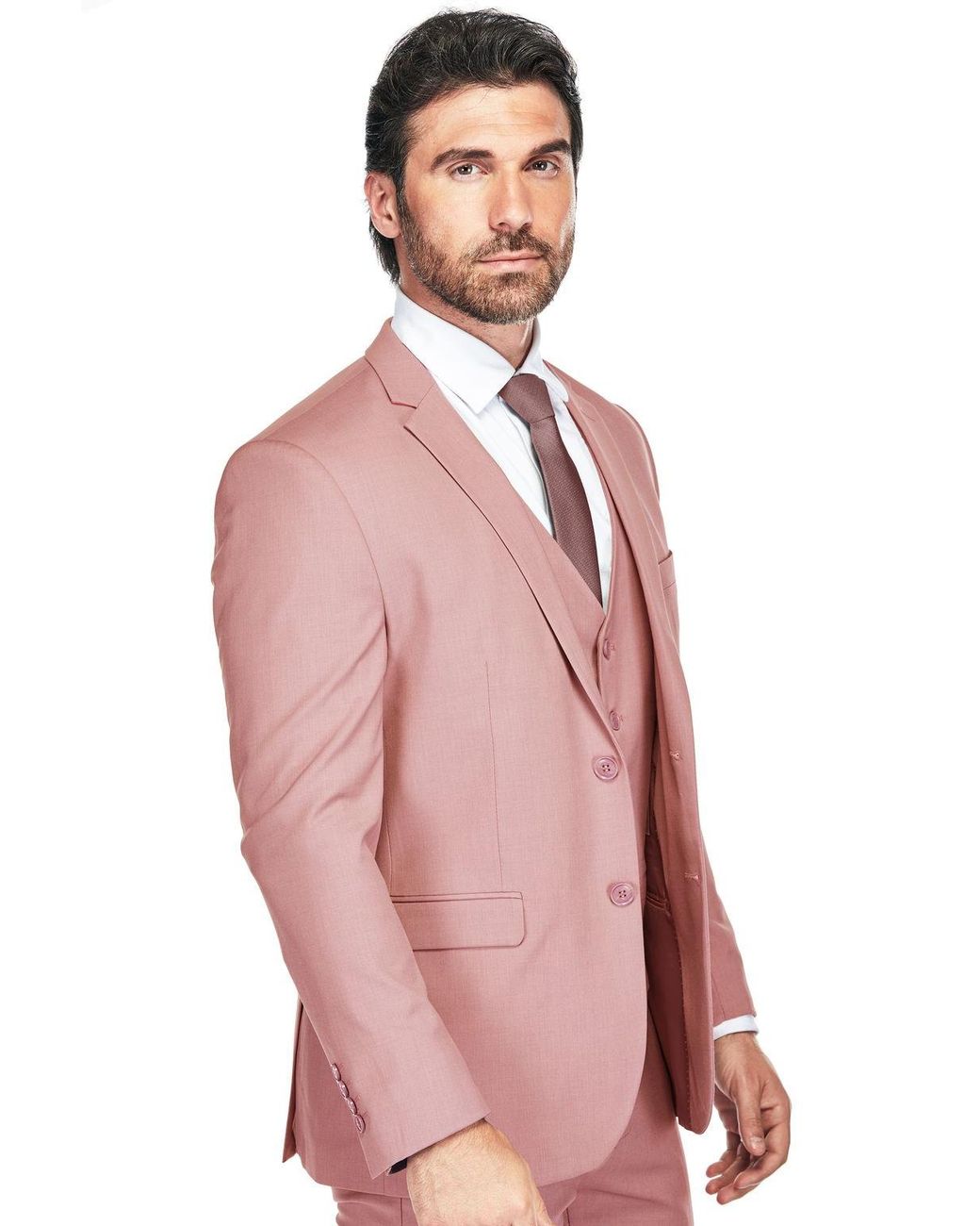 Gino Vitale Skinny Fit 3-piece Suit in Pink for Men | Lyst