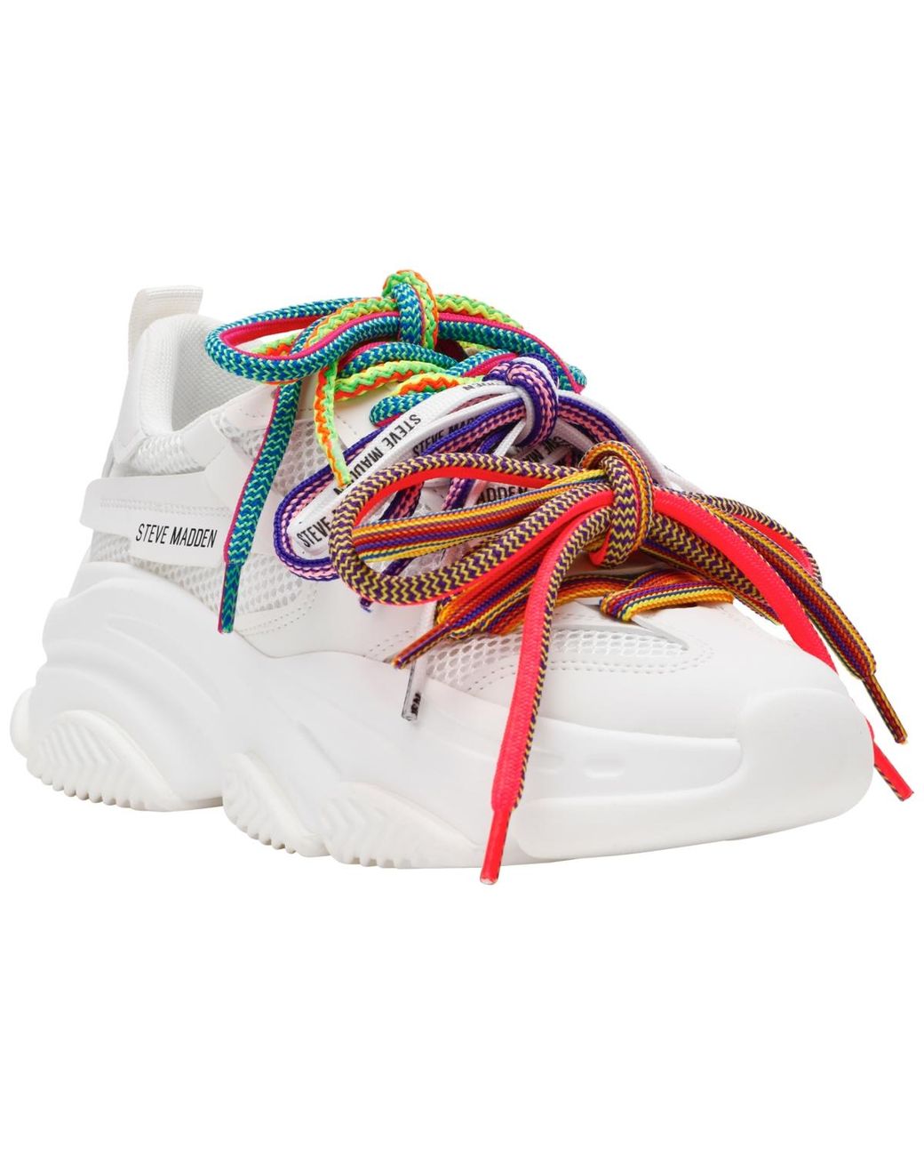 Steve Madden Pryce Chunky Lace-up Sneakers in White | Lyst