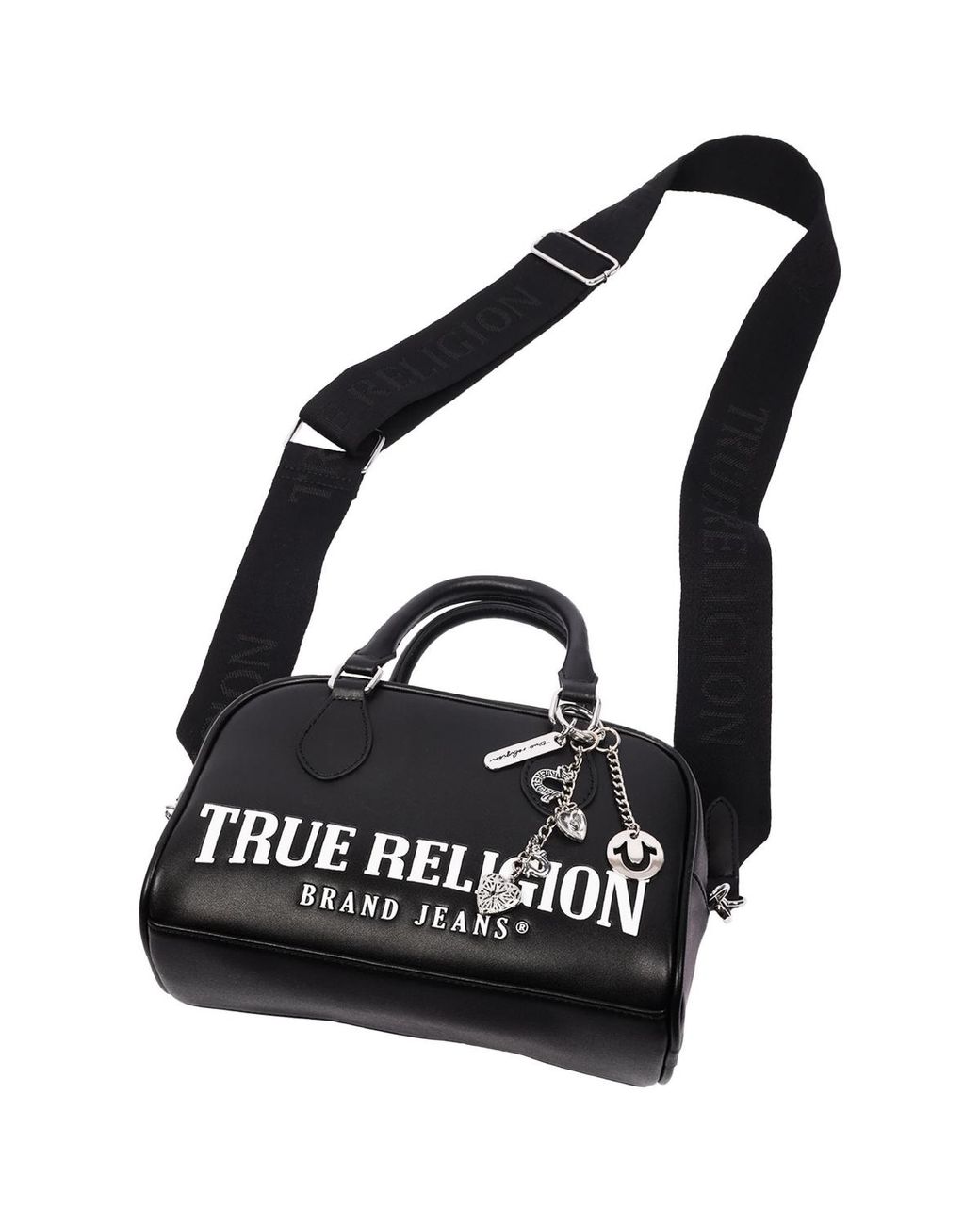 TRUE RELIGION Bombe Logo Satchel in Black | Lyst