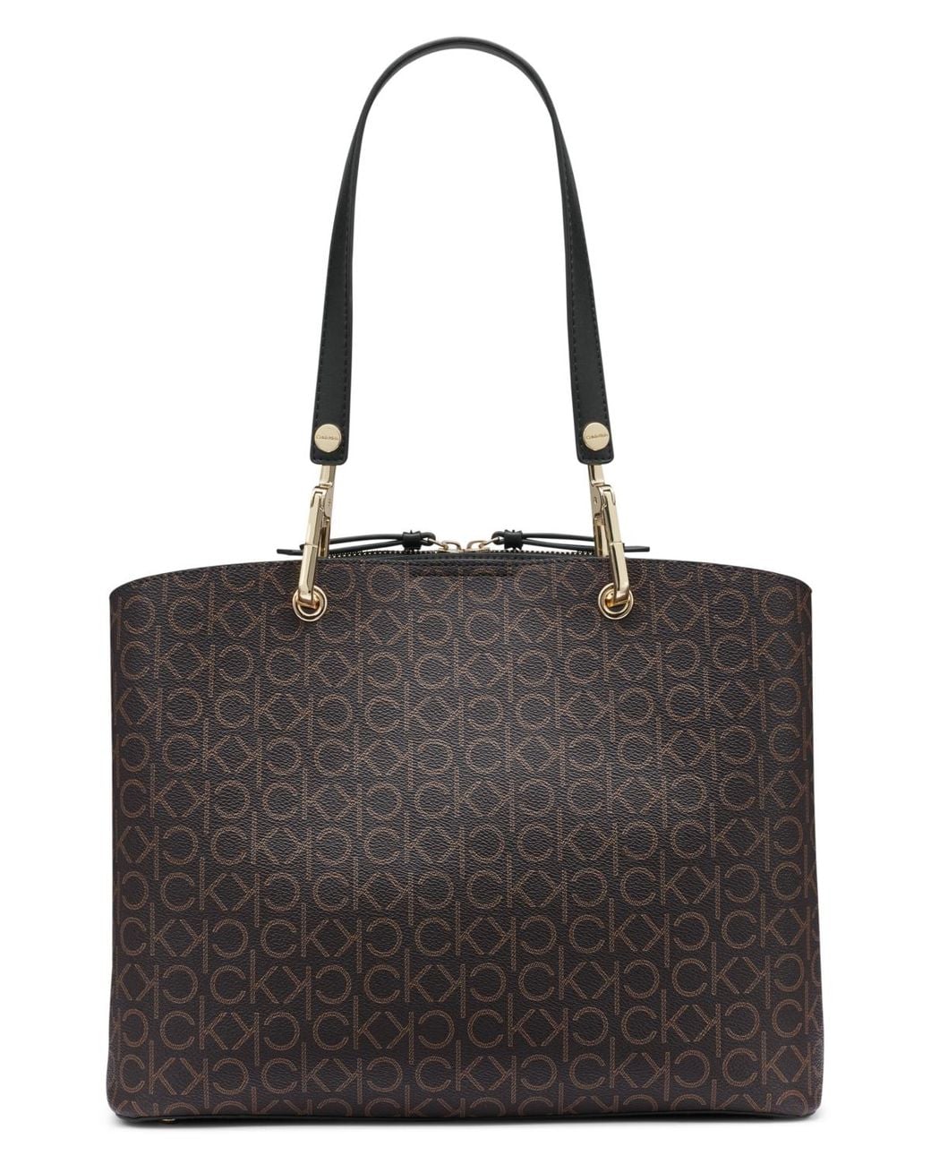 Calvin Klein Garnet Signature Triple Compartment Top Zipper Tote in ...