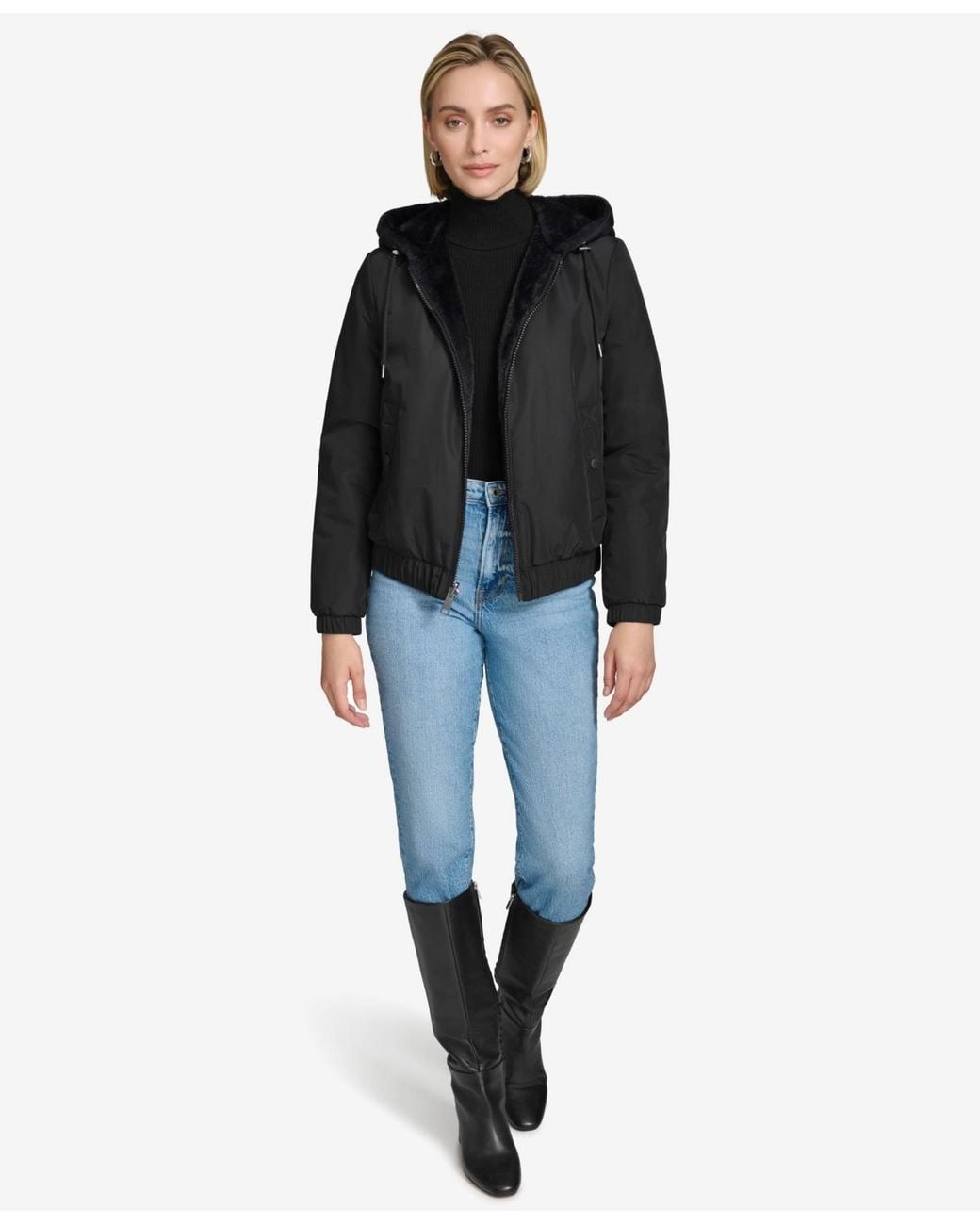 Andrew Marc Dalby Reversible Hoodie-style Jacket in Black | Lyst