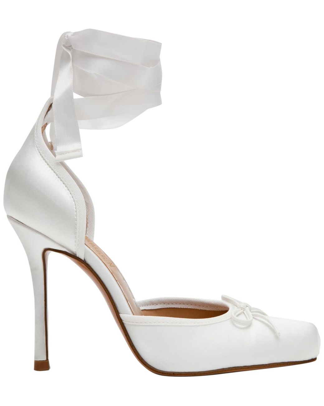 Steve Madden Larina Lace-up High-heel Ballet Pumps in White | Lyst