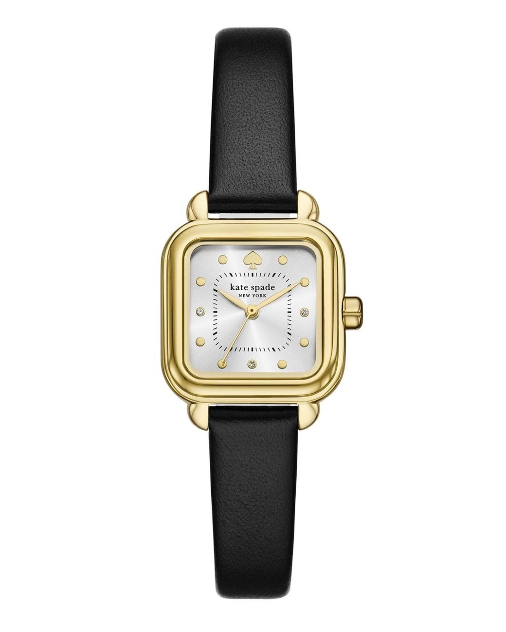Kate Spade Gracie Square Three-hand Leather Watch in Metallic | Lyst