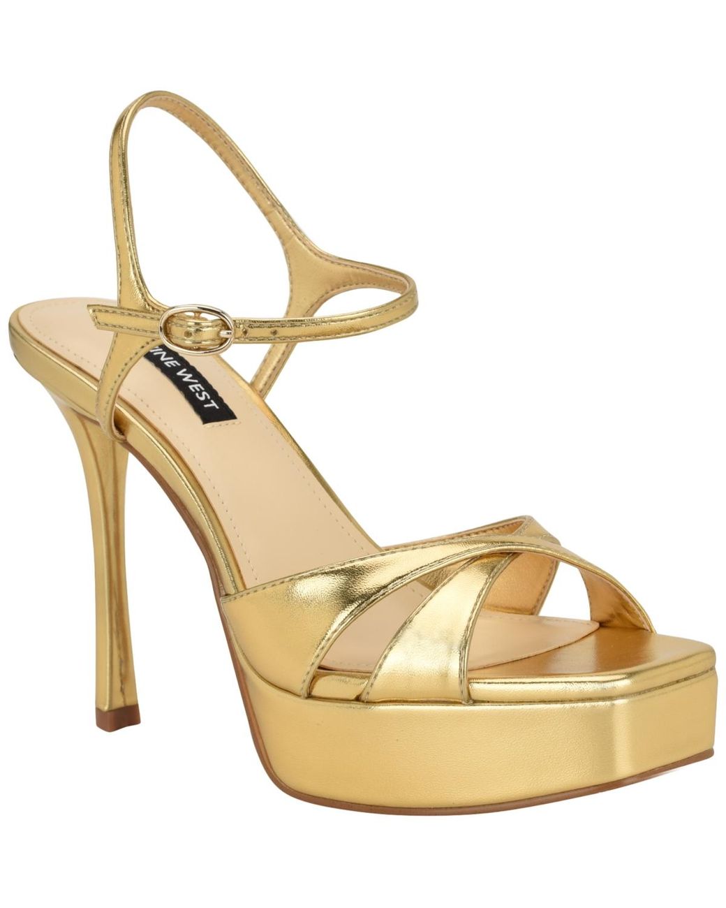 Nine West Tates Stiletto Heel Dress Sandals in Metallic | Lyst