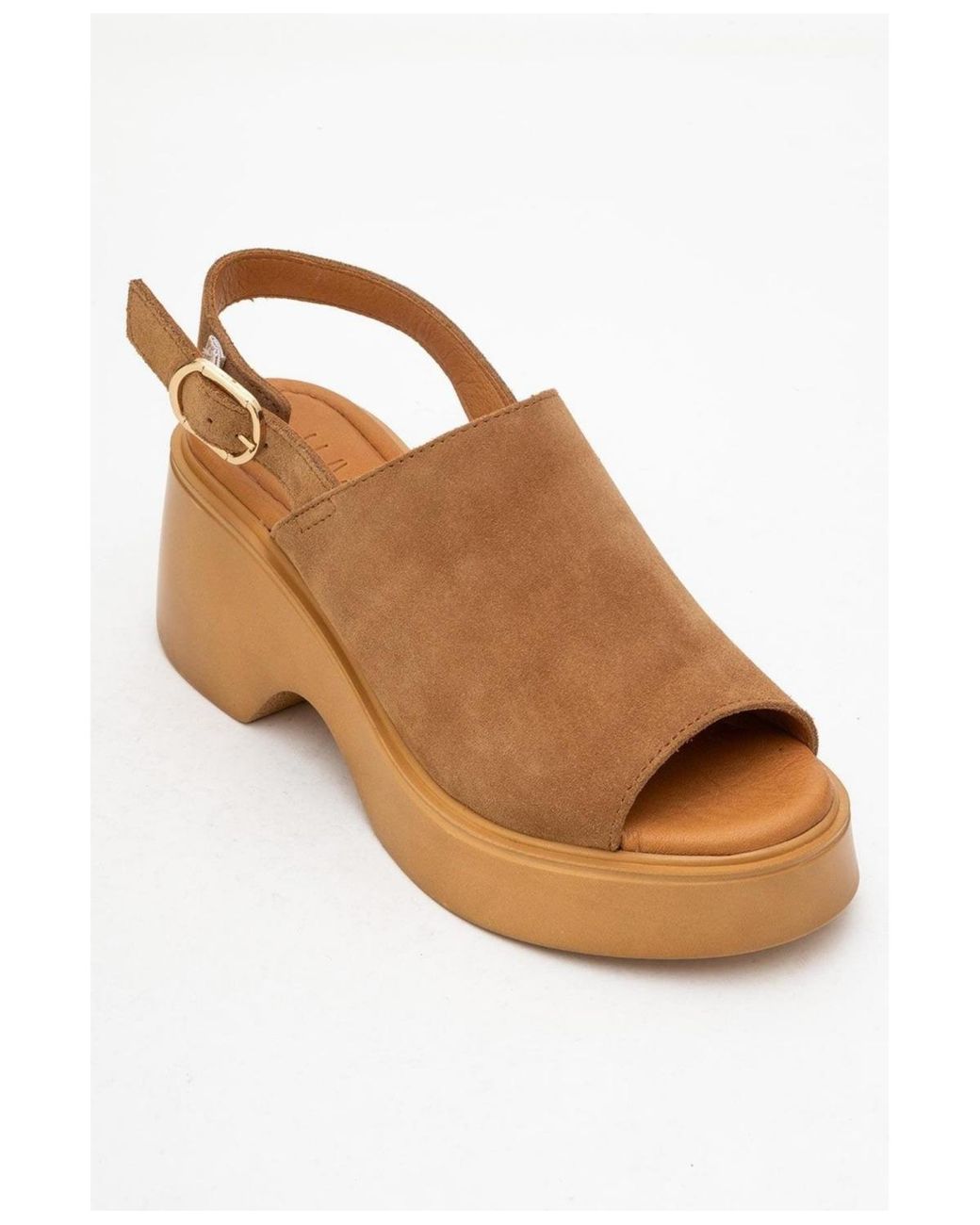 Forever & Always Shoes Power Leather Platform Wedge Sandals () in Brown ...
