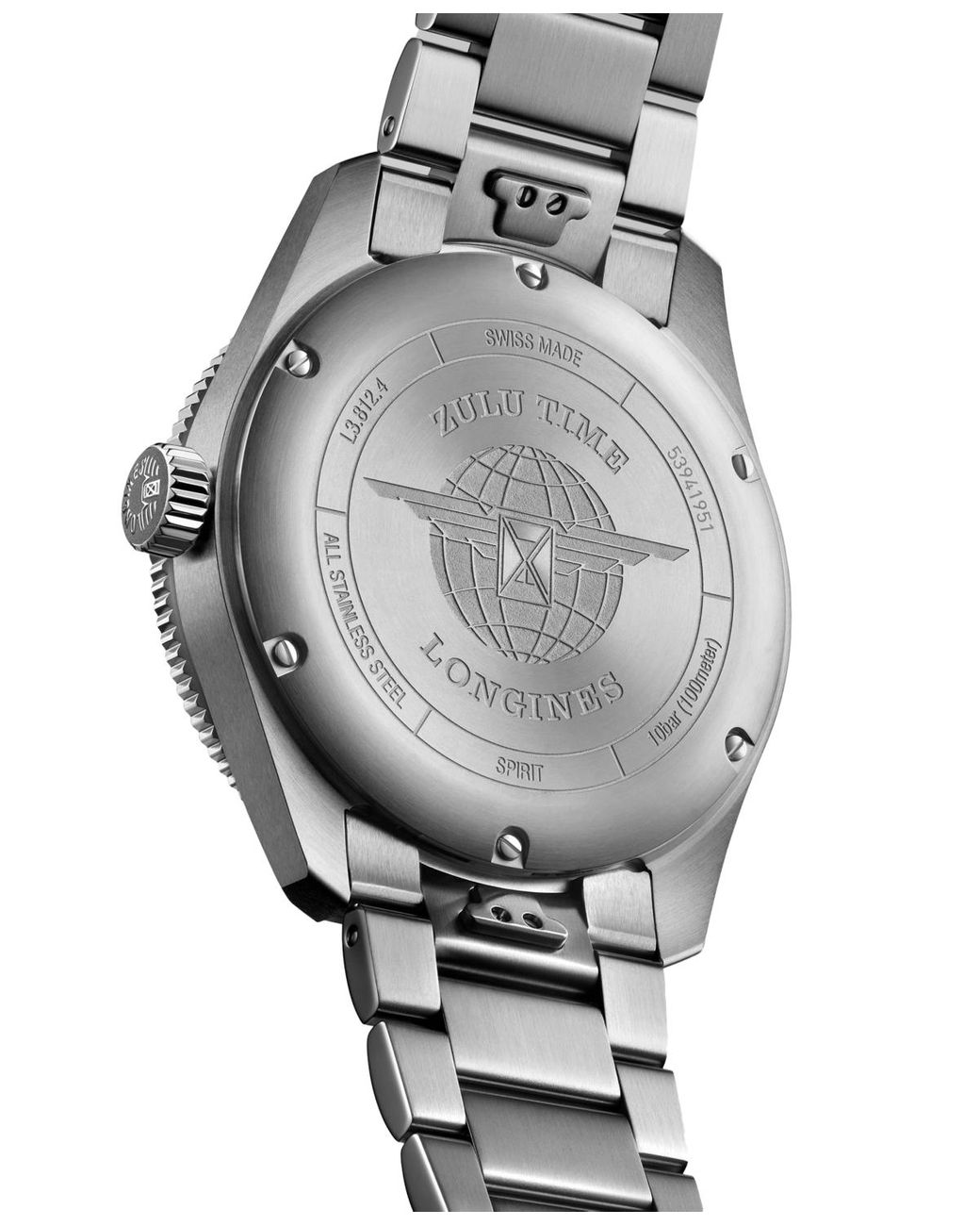 Longines Swiss Automatic Spirit Zulu Time Stainless Steel Bracelet ...