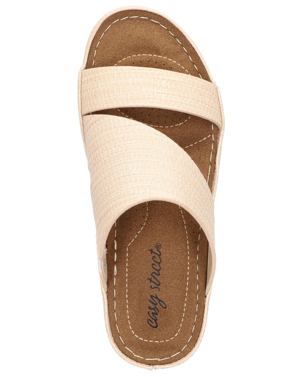 Easy Street Larrain Wedge Slide Sandals in White | Lyst