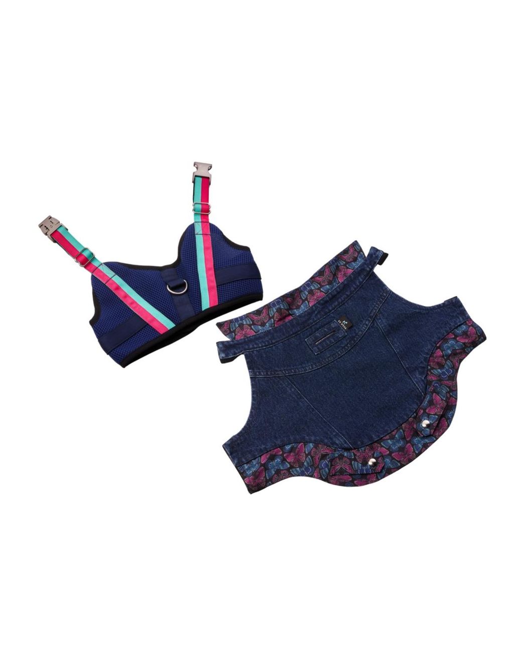 Trina Turk Denim Jacket & Harness Set in Blue | Lyst